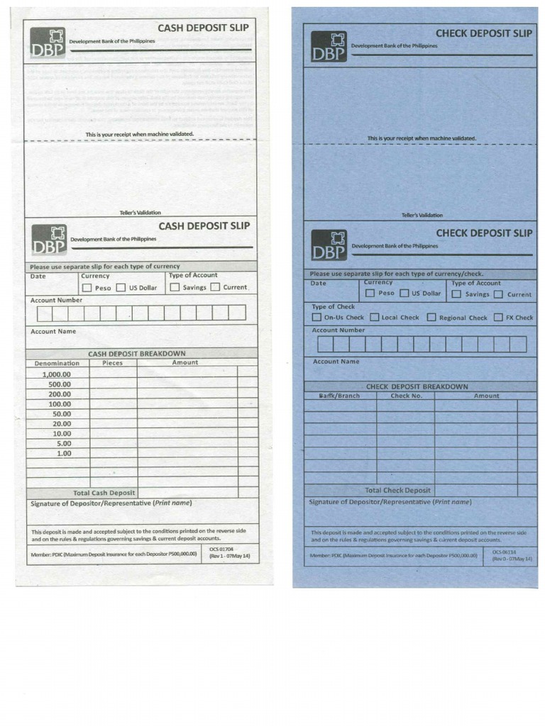 DBP Dep Slip | PDF