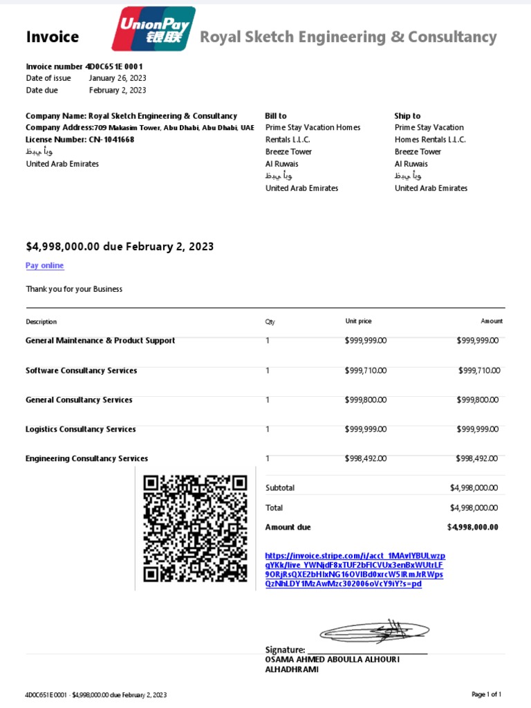 Invoice 4D0C651E 0001 26 - 01 - 23 | PDF | United Arab Emirates Invoice 4D0C651E 0001 26 - 01 - 23 | PDF | United Arab Emirates