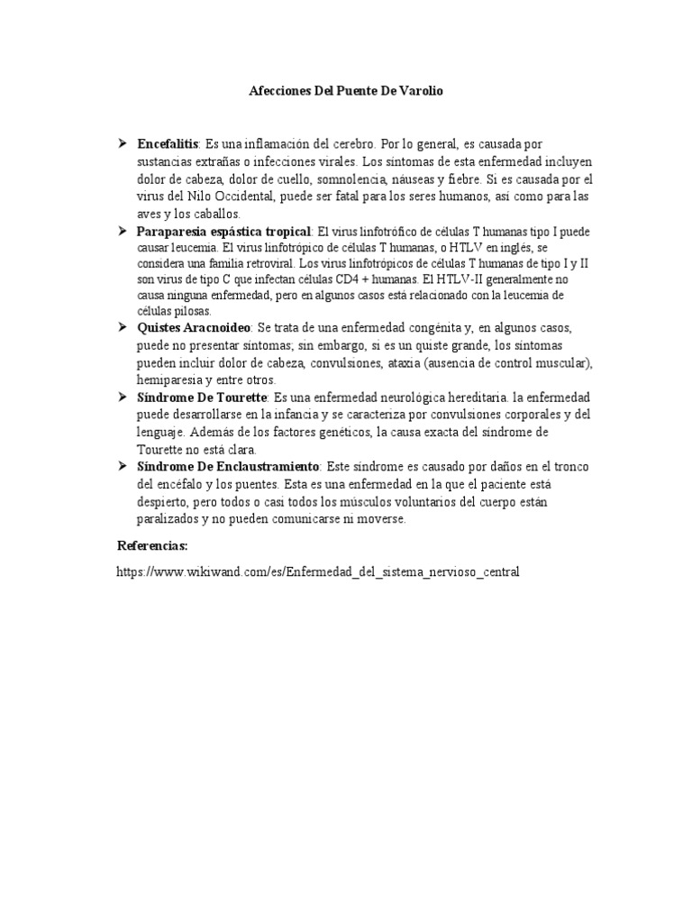 Afecciones Del Puente de Varolio - Neuropsicologia | PDF | Ciencia y ...