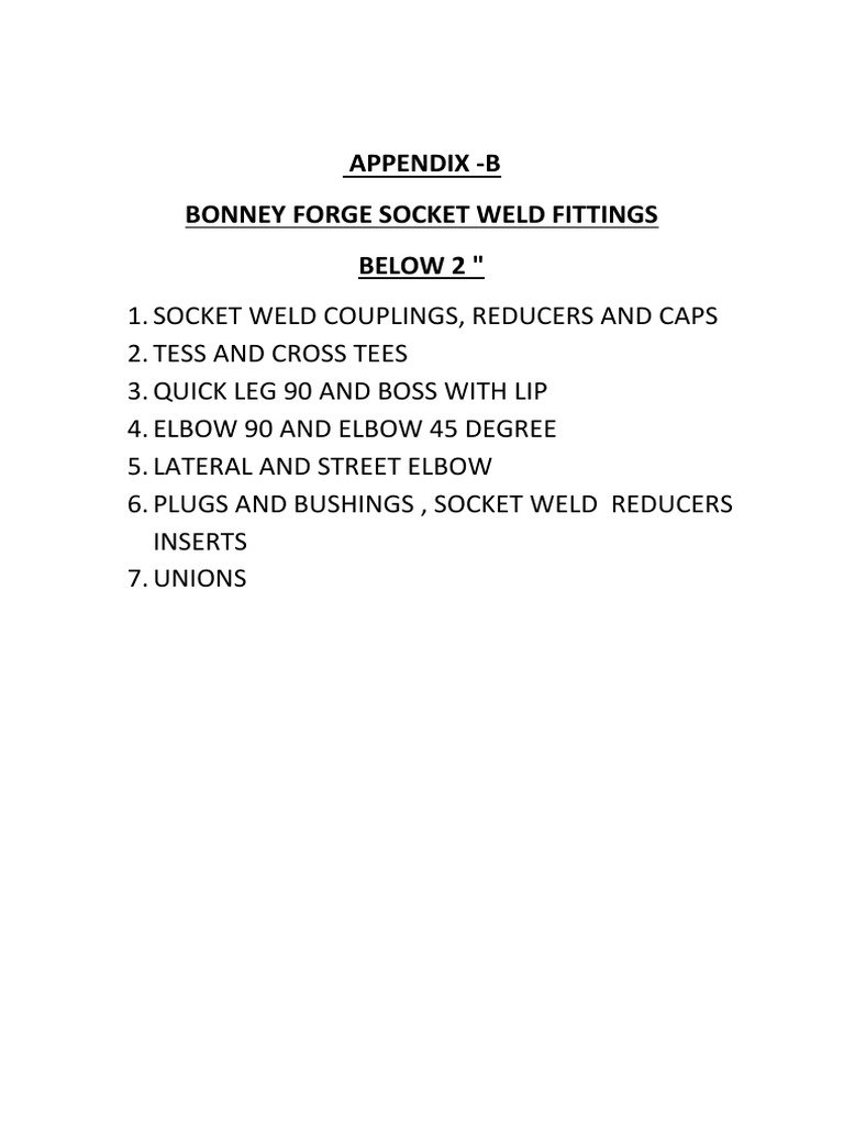Bonney Forge Socket Weld Fittings Guide | PDF | Industrial Processes ...