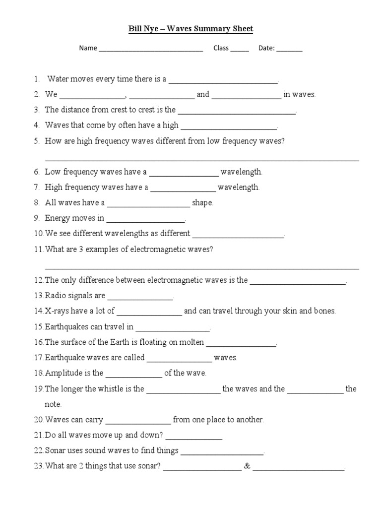 Bill Nye Waves | PDF