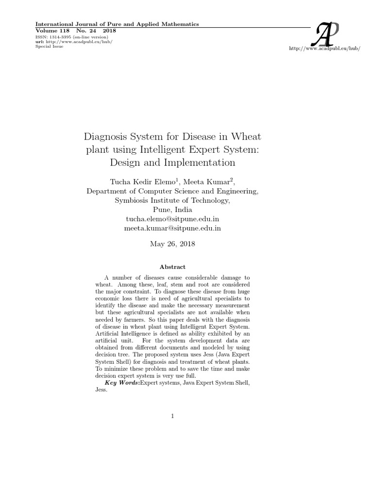Diagnosis System For Disease in Wheat | PDF | Conceptual Model | System