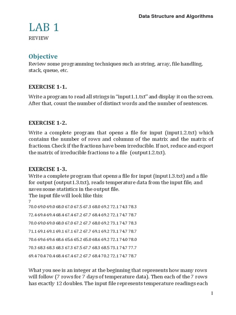 Lab 1 - Review | PDF | Queue (Abstract Data Type) | Computer Program