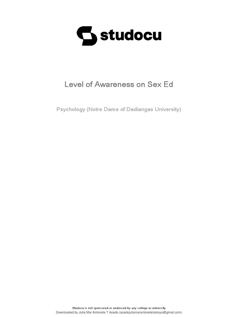 Assessing Sex Education Awareness: A Study on the Level of Knowledge, Attitudes, and Practices ...