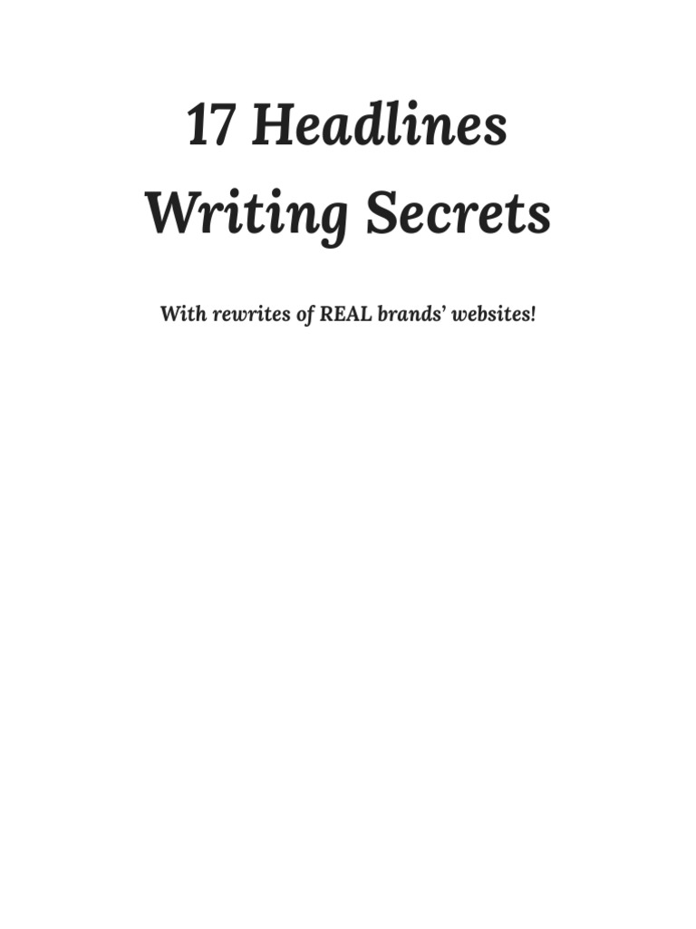 17 Headlines Writing Secrets 2 PDF | PDF | Advertising | Marketing