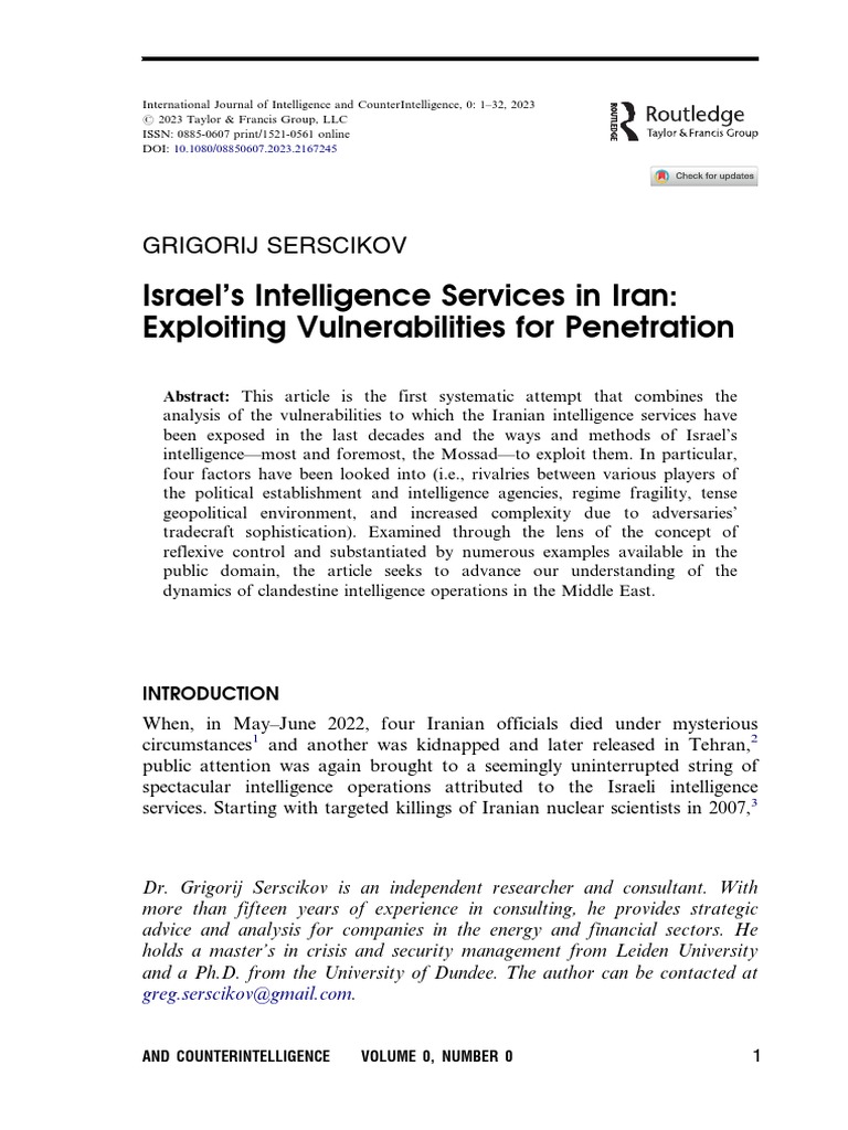 Israel's Intelligence Services in Iran Exploiting Vulnerabilities For ...