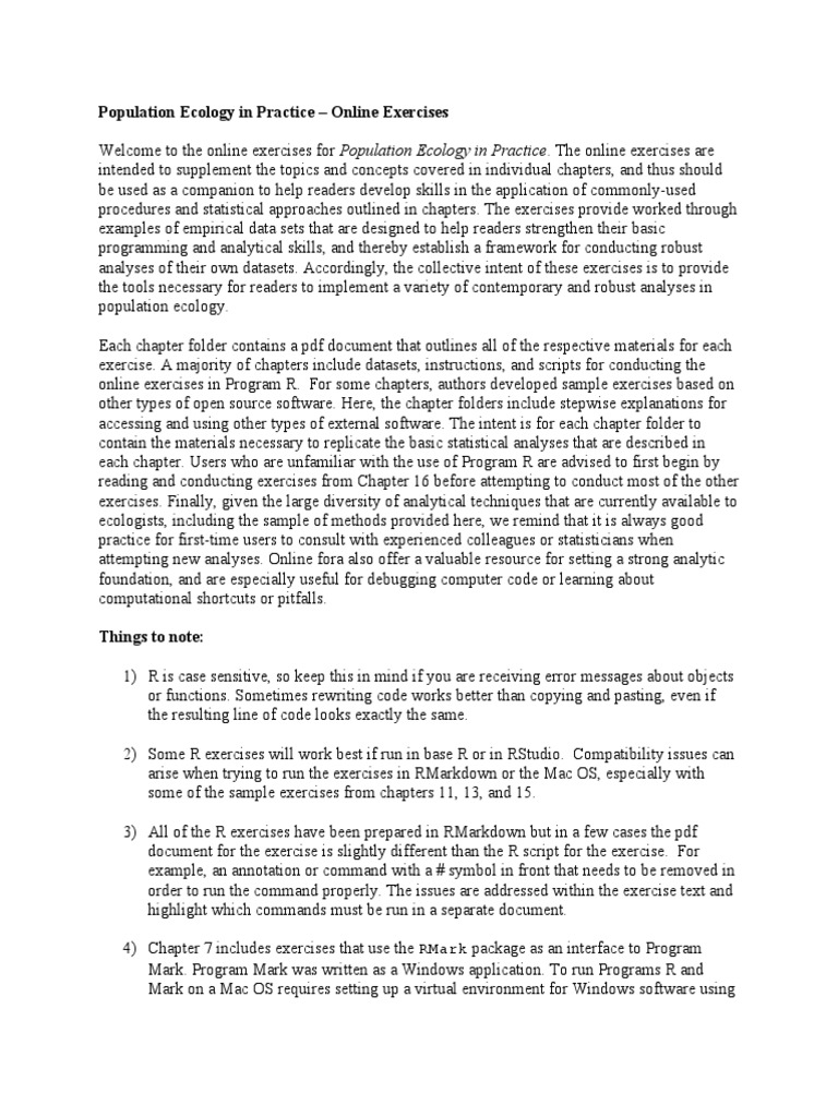 Population Ecology in Practice Exercises - Cha13 - Horne - Amended ...