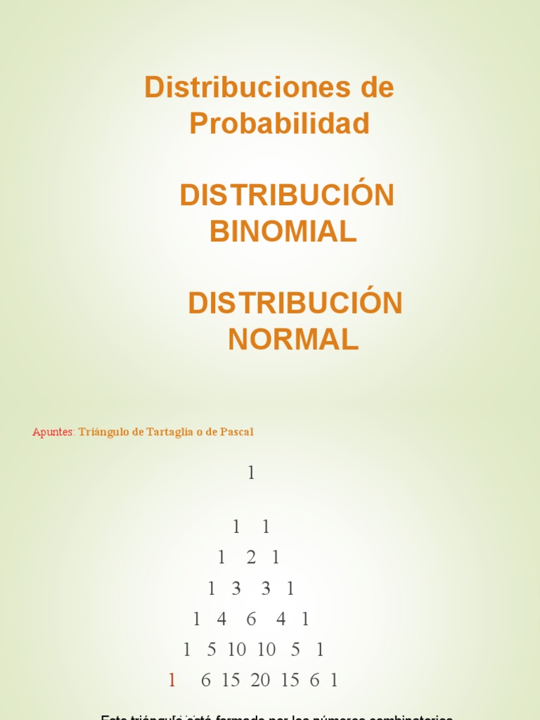 Distribuciones de Probabilidad: Binomial y Normal | PDF | Distribución normal | Desviación Estándar