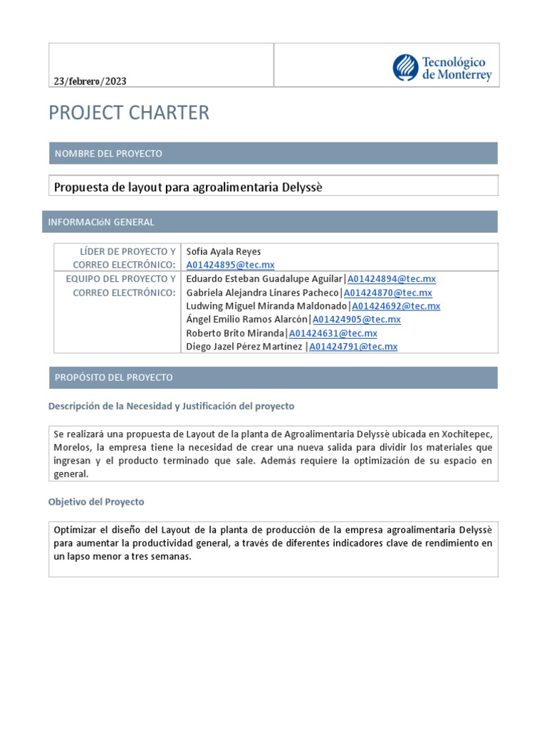 Project Charter | PDF