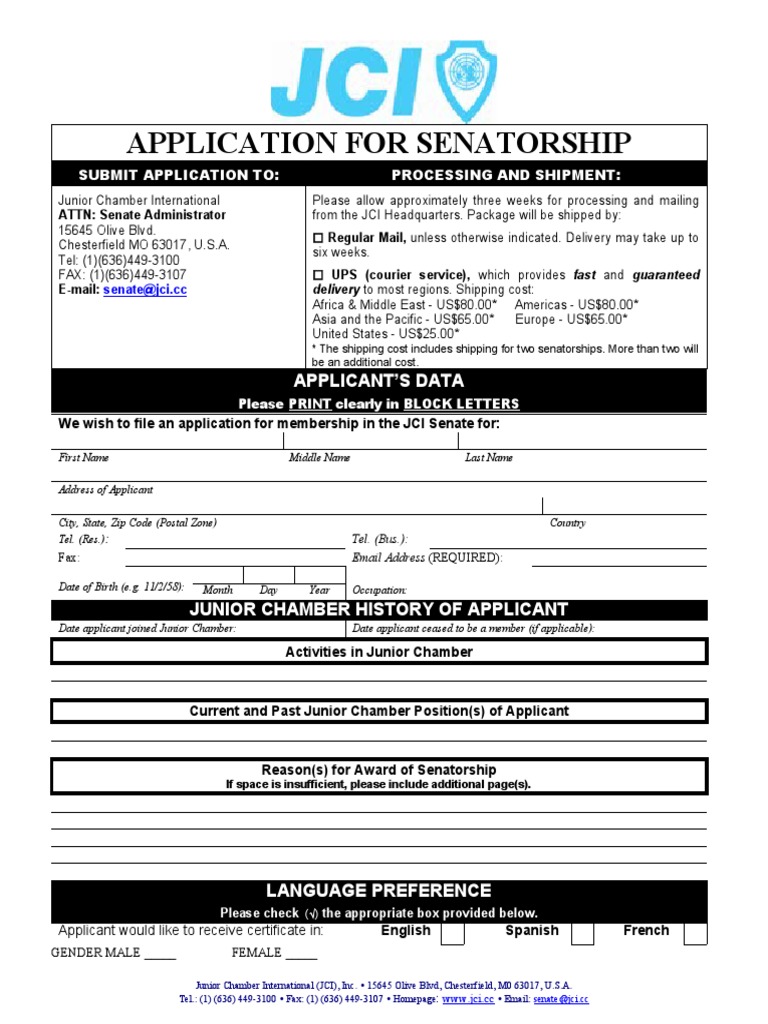 Senate Form | PDF | Wire Transfer | Mail
