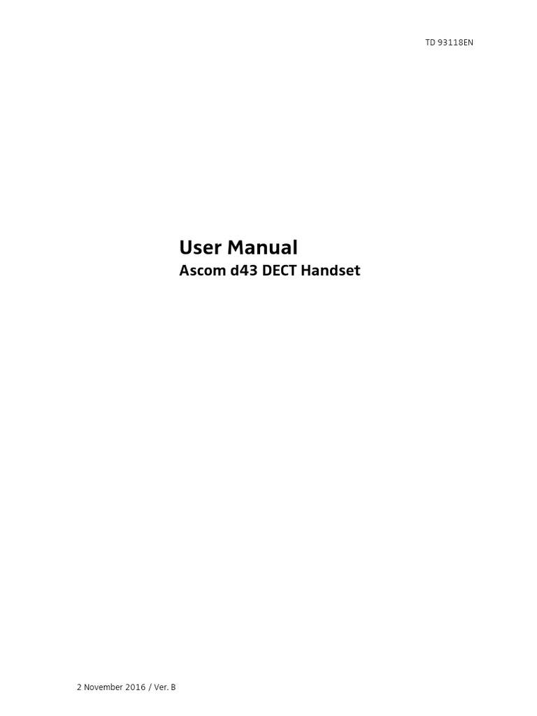 User Manual For Ascom d43 DECT Handset PDF | PDF | Icon (Computing ...