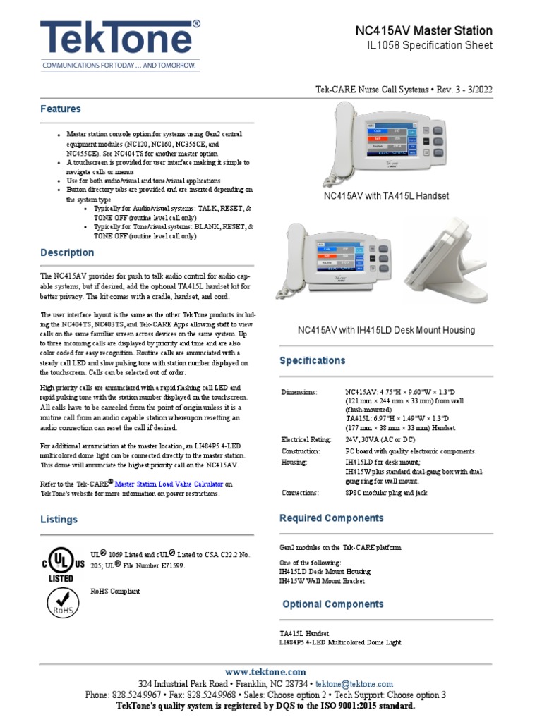 Il1058 Nc415av Spec | PDF | Touchscreen | Computing