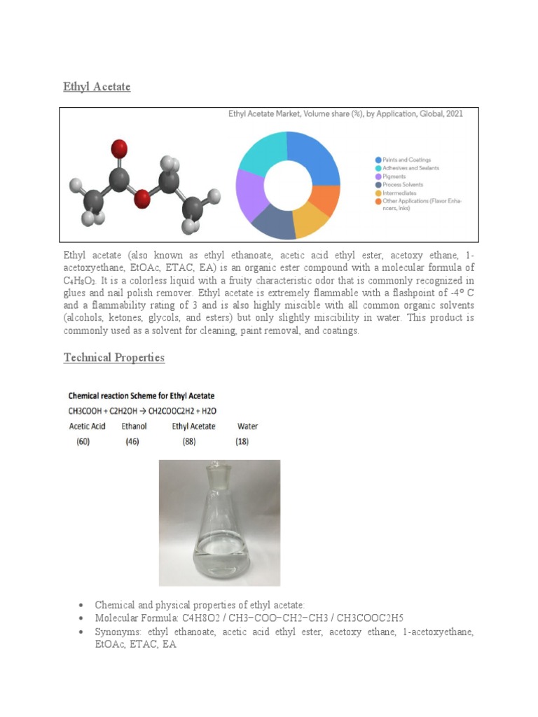 Ethyl Acetate | PDF | Acetic Acid | Ester