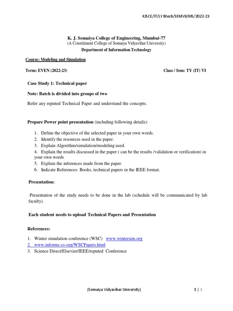 Modeling & Simulation Case Study | PDF | Computers