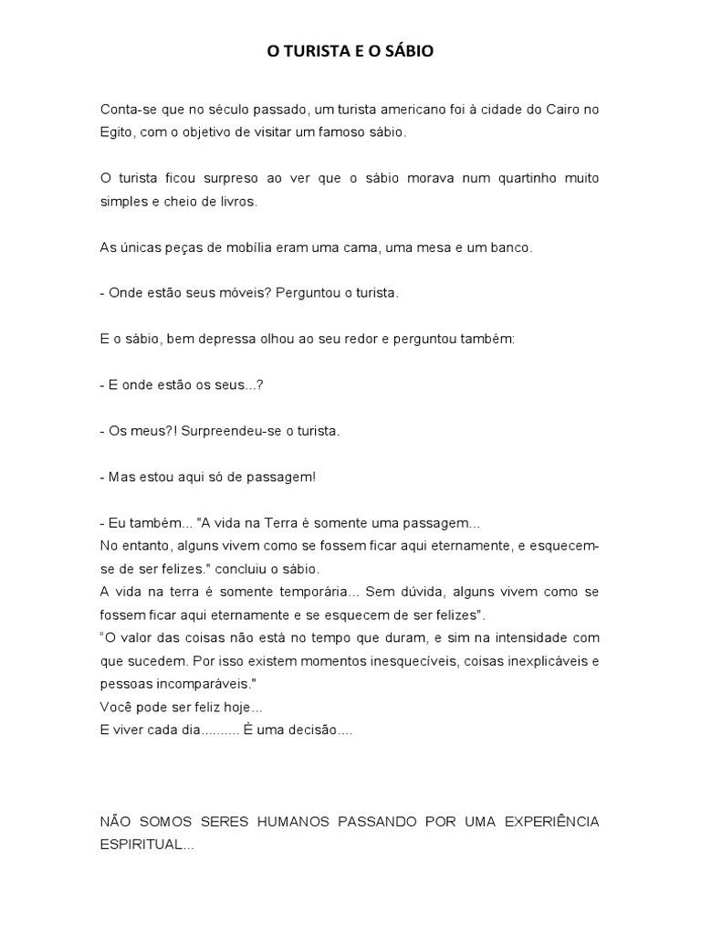 Conto Sabio e o Turista | PDF | Ciências Sociais | História