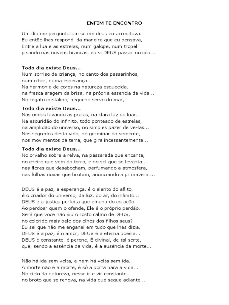 ENFIM TE ENCONTRO | PDF