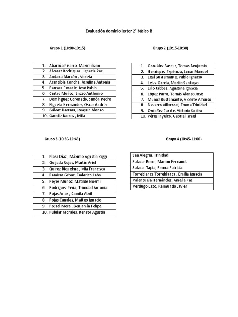 Evaluación Dominio Lector 2° Básico B PDF | PDF