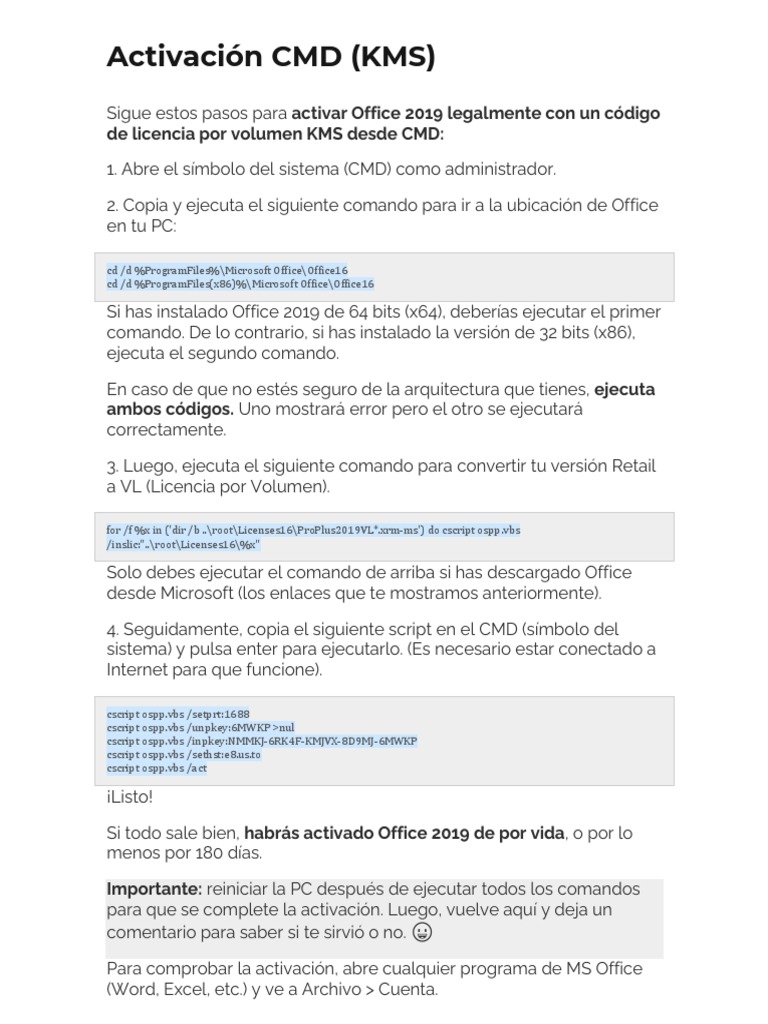 Activación CMD | PDF