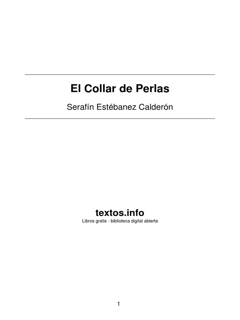 Serafin Estebanez Calderon - El Collar de Perlas-1.pdf | PDF | Granada
