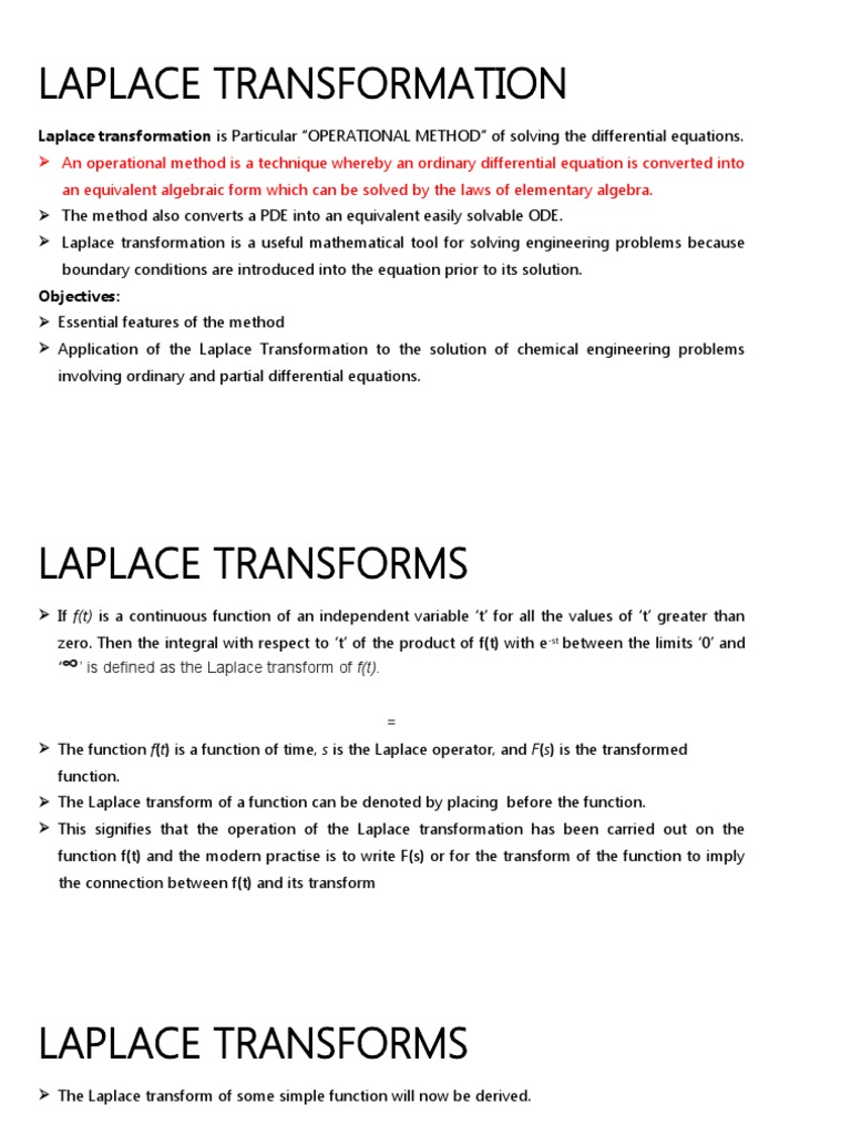 Laplace Transformation Part 1 | PDF