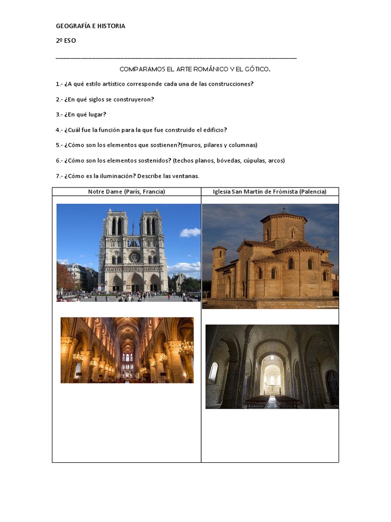 Comparativa del Arte Románico y Gótico | PDF | Arte | Ciencia y matemáticas