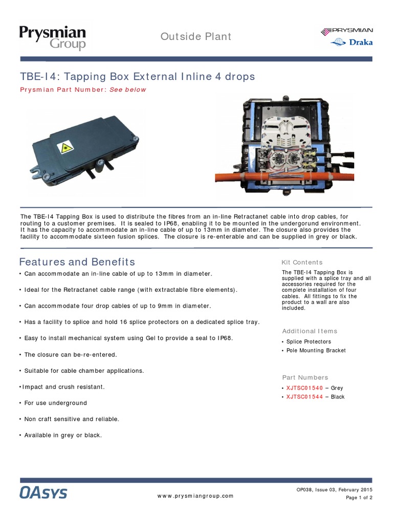 OP038 TBE-I4 Tapping Box External Inline 4 Drops PDF | PDF ...