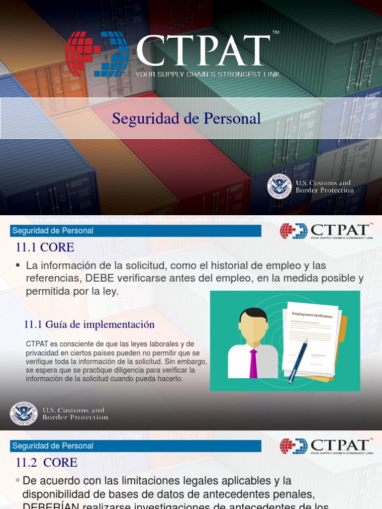 Seguridad de Personal - Webinario CTPAT 2020 en Español | PDF