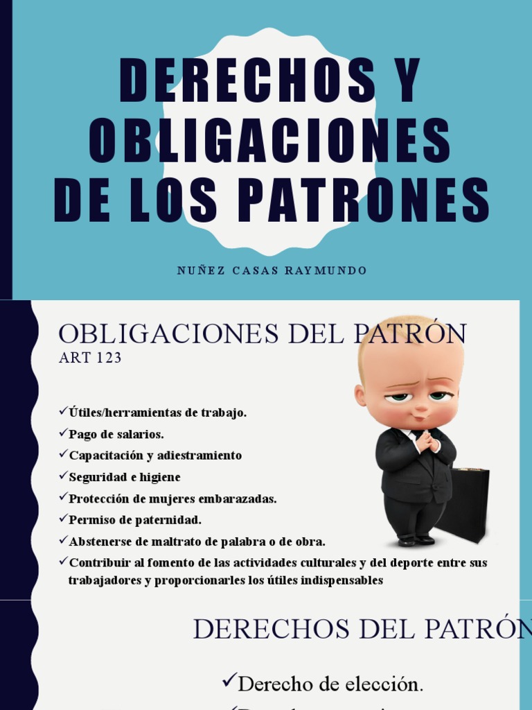 Derechos y Obligaciones de Los Patrones | PDF Derechos y Obligaciones de Los Patrones | PDF