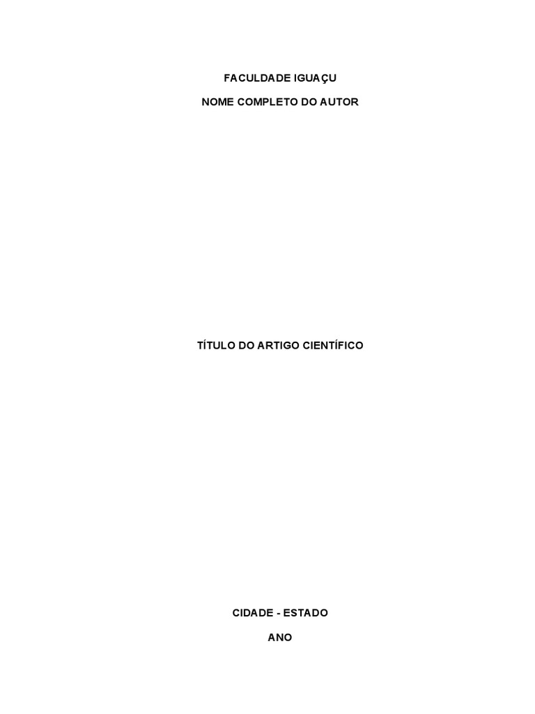 Modelo de Artigo Cientifico | PDF | Science | Citação