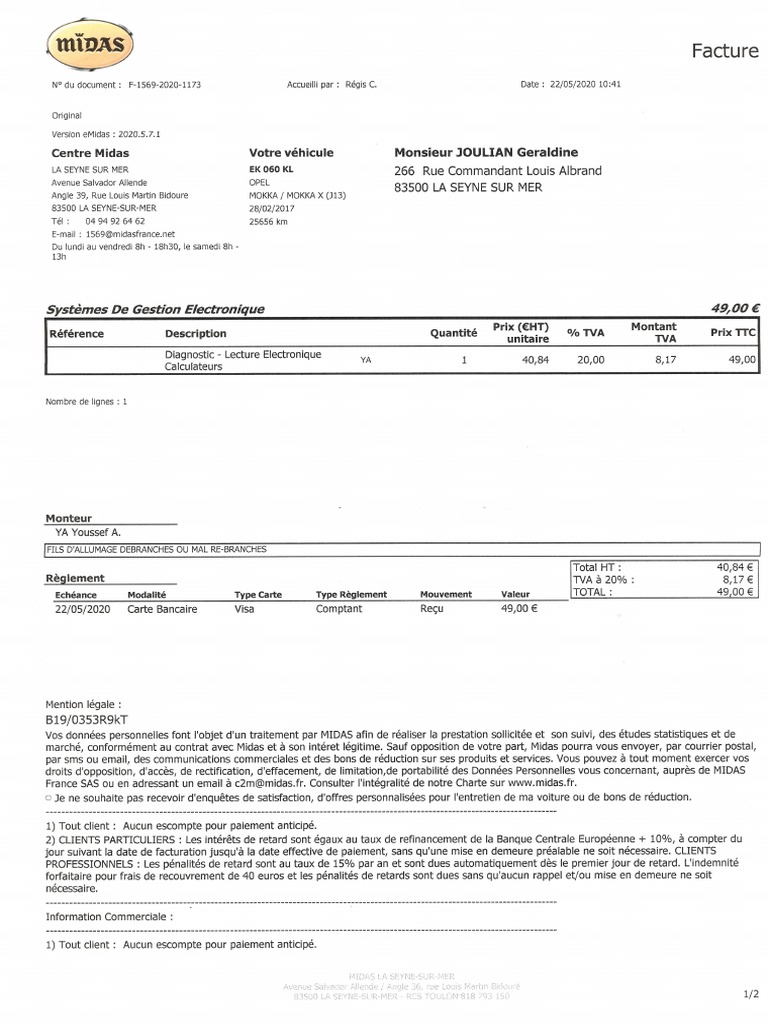 Invoice Voiture | PDF