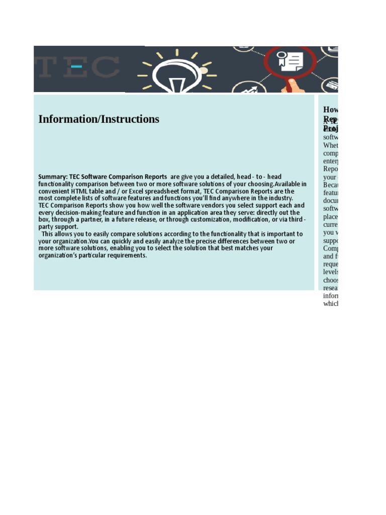 Tec Comparison Report | Download Free PDF | Enterprise Resource ...