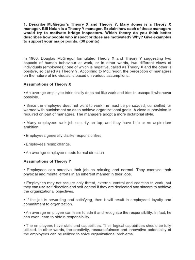 Definition of Theory X and Theory Y | PDF | Cognitive Science ...