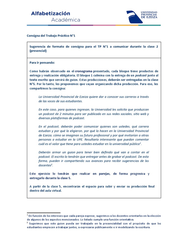 UPE Alfa Consigna TP 1 Ps 2023 | PDF
