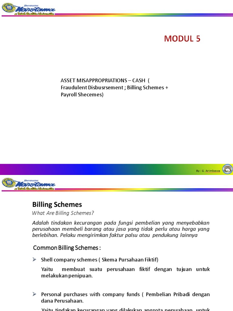 Modul 5 - ASSET MISAPPROPRIATIONS - CASH ( Fraudulent Disbusrsement ...