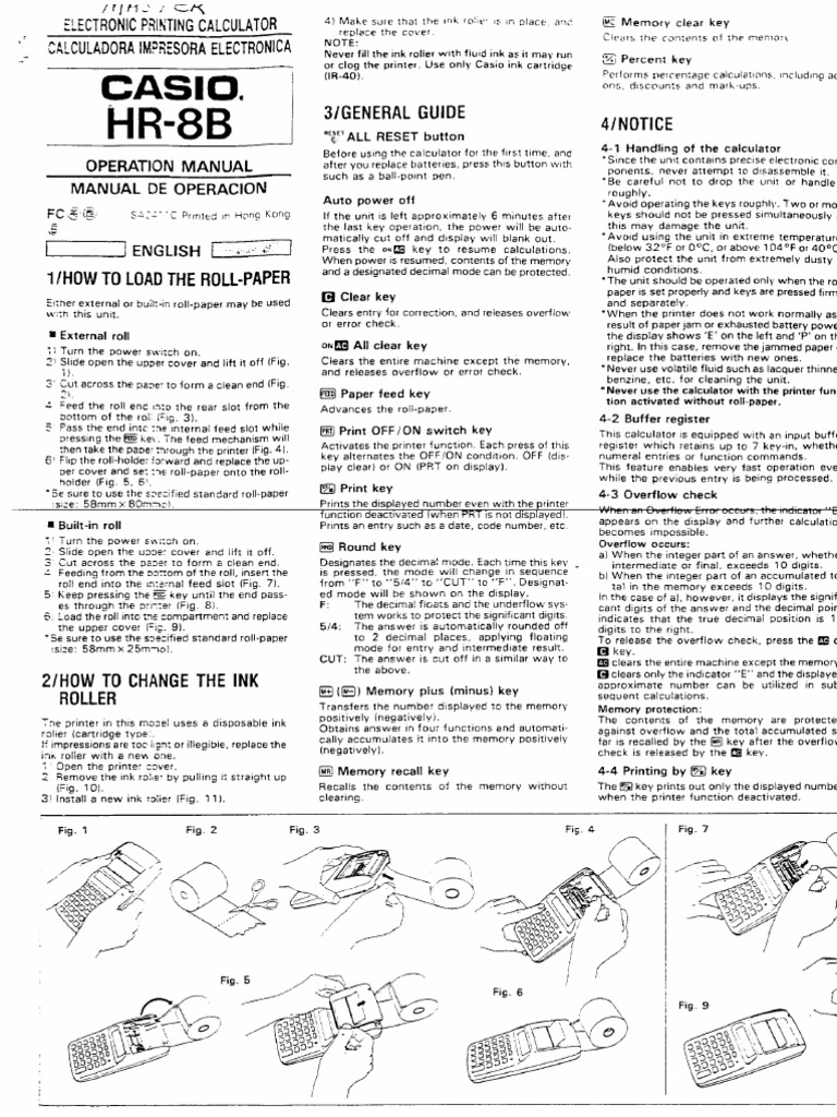 Casio HR-8B PDF | PDF
