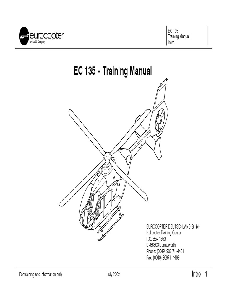 EC 135 Helicopter Training Manual | PDF | Helicopter Rotor | Aircraft