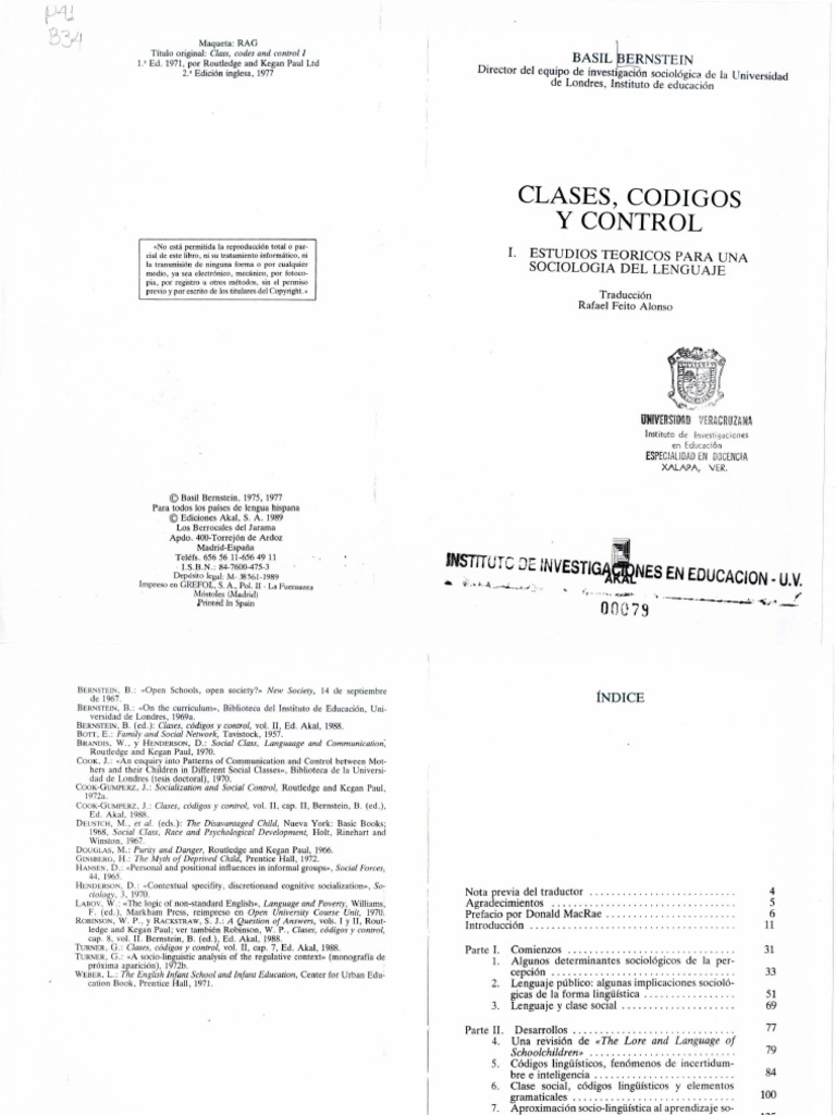 Clases Codigos y Control Bernstein 1 | PDF