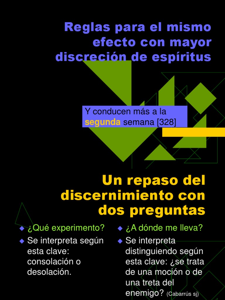 Esquema Reglas Discernimiento 2a Semana PDF | PDF | Amor | Dios