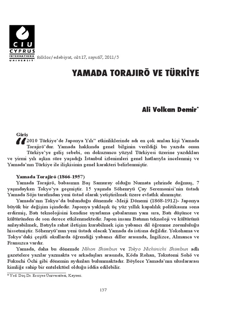 Yamada Torajir - Ve T - Rkiye (#274174) - 255353 | PDF