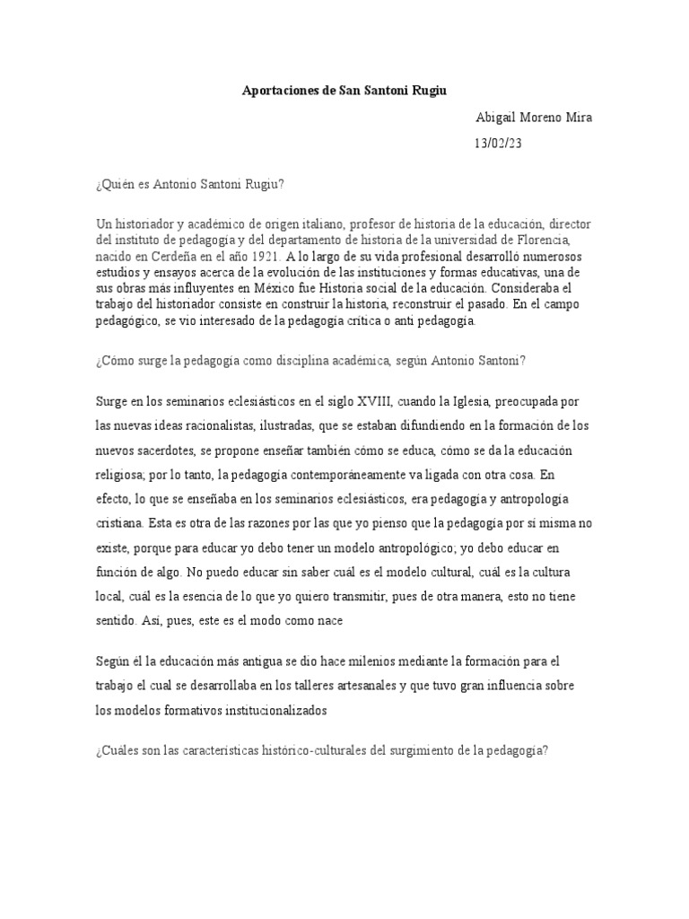 Aportaciones de San Santoni Rugiu | PDF | Historia | Religión y ...