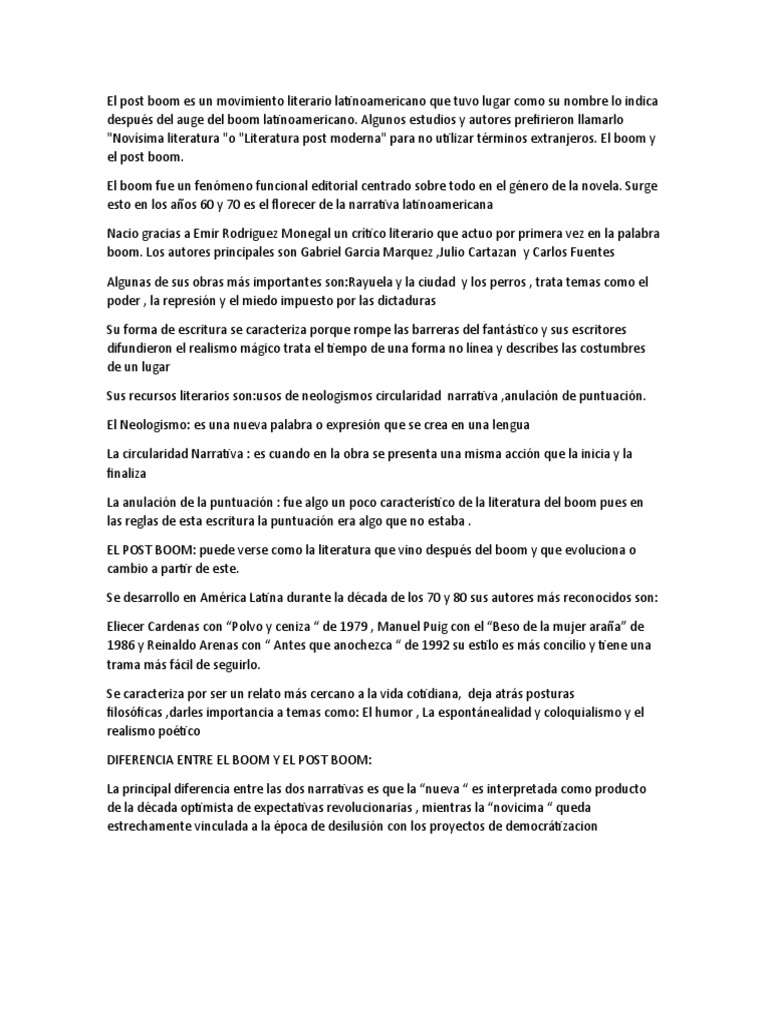 Post Boom Latinoamericano | PDF