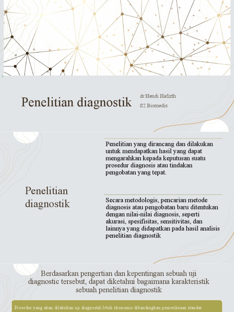Metode dan Analisis Penelitian Diagnostik | PDF