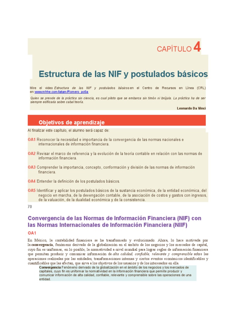 Estructura y Postulados de las NIF | PDF | Contabilidad | normas ...