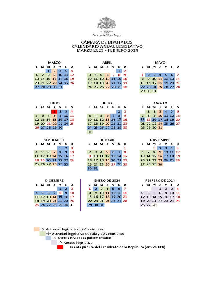 Calendario Anual Legislativo 2023 11.01.2023 PDF | PDF | Gobierno