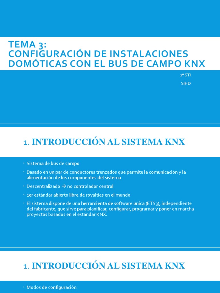 00teoría Tema KNX PDF | PDF | Bienes manufacturados | Redes de computadoras