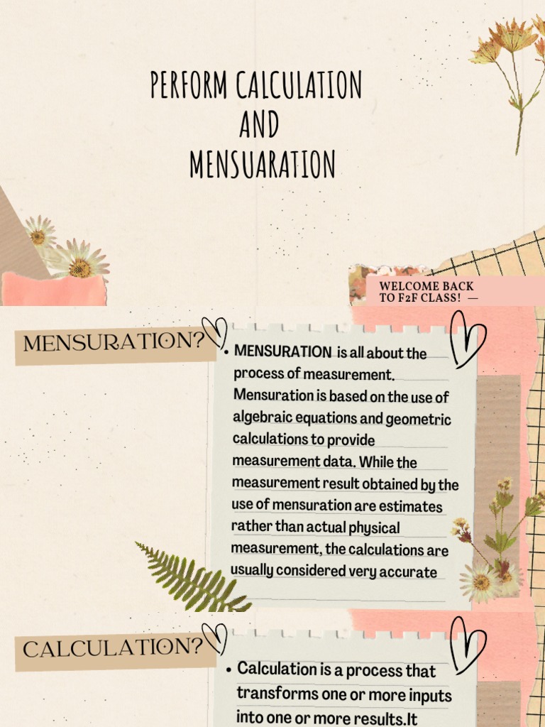 Perform Mensuration and Calculation | PDF | Credit Card | Money