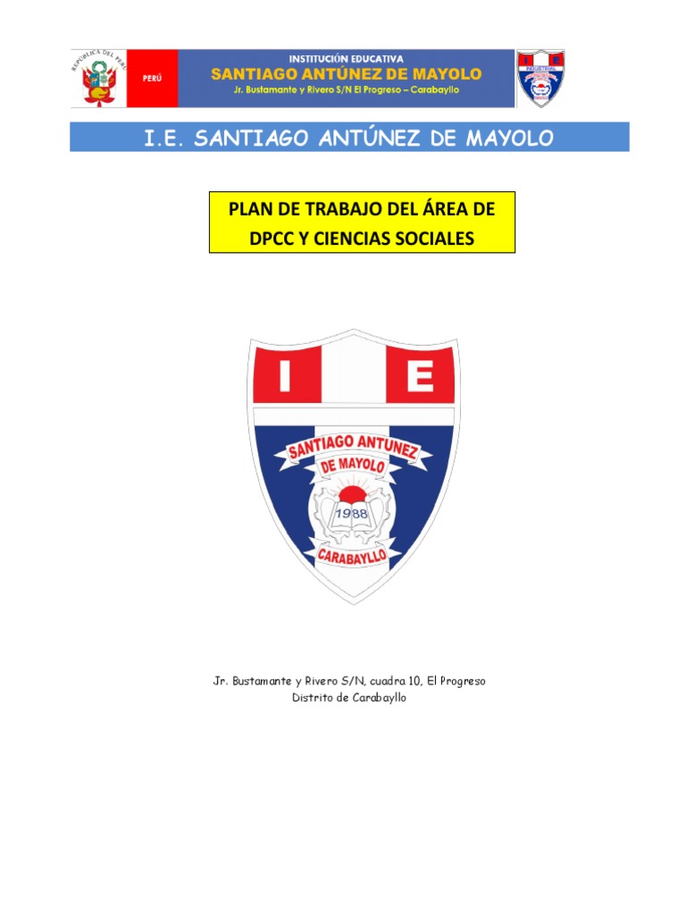 Plan de Trabajo de Area DPCC-CCSS - Sam 2023 | PDF | Plan de estudios