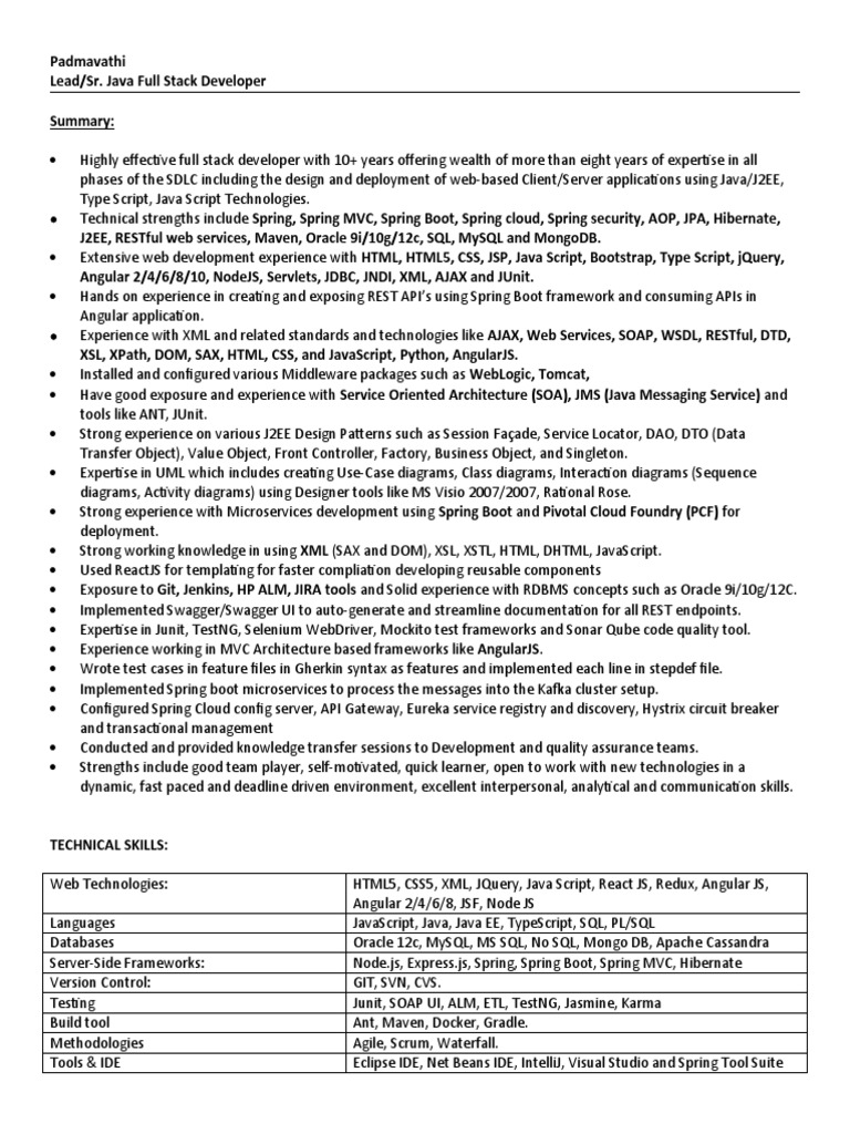 Padmavathi - Java | PDF | Spring Framework | Databases