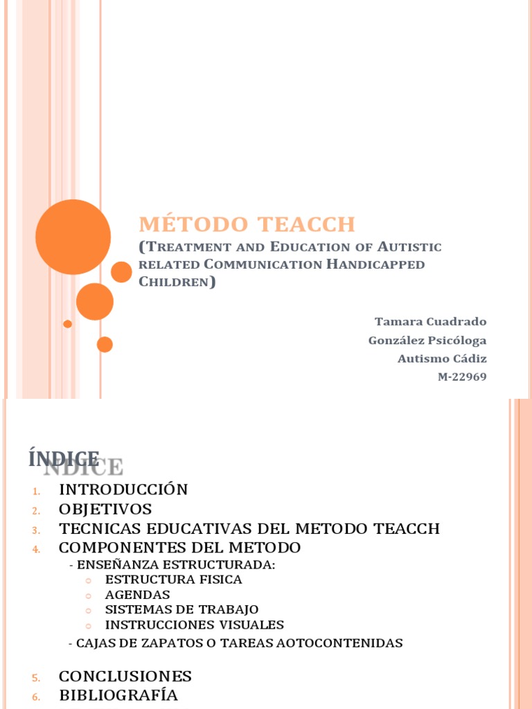 TEACCH | PDF | Espectro autista | Aprendizaje