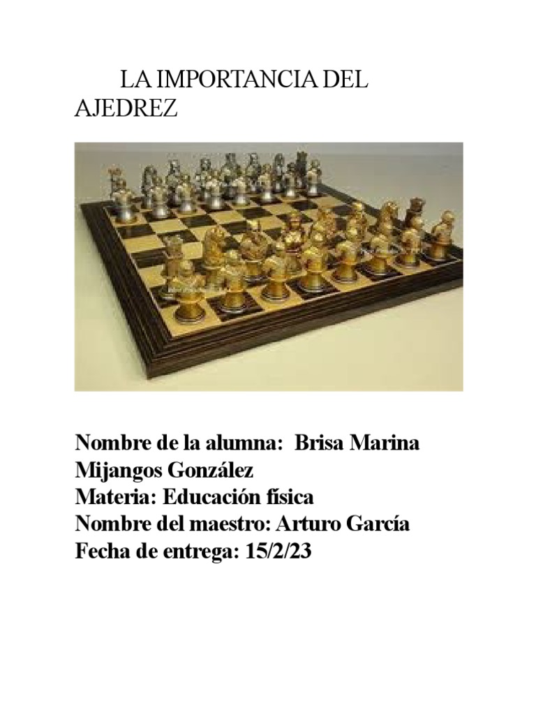La Importancia Del Ajedrez | PDF | Ajedrez | Aperturas de ajedrez